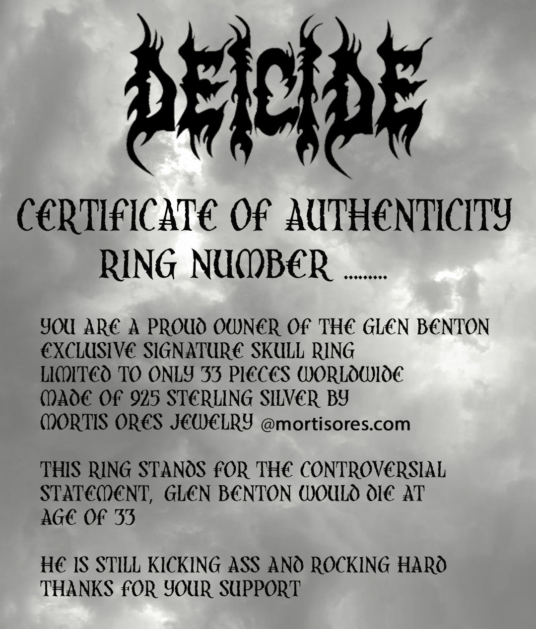 Deicide Trifixion Ring – Mortis Ores